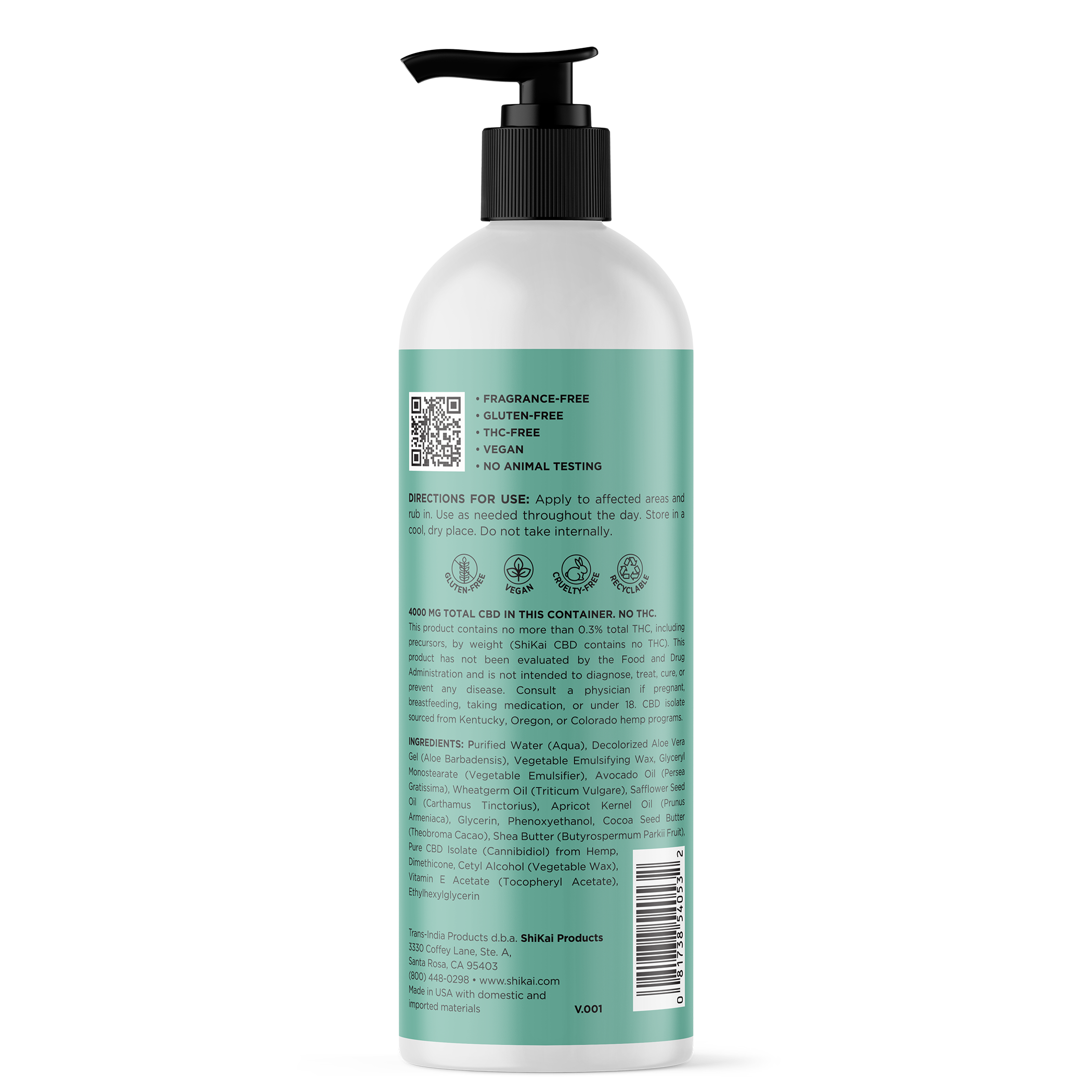 Shikai Products - 16 oz CBD Advanced Formula Body Lotion | 4000mg CBD